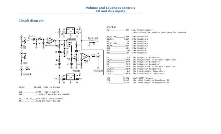 Volume and Loudness Controls | PDF | Capacitor | Resistor