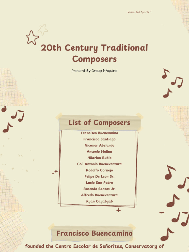 20th Century Traditional Composers | PDF | Symphony | Musical Compositions