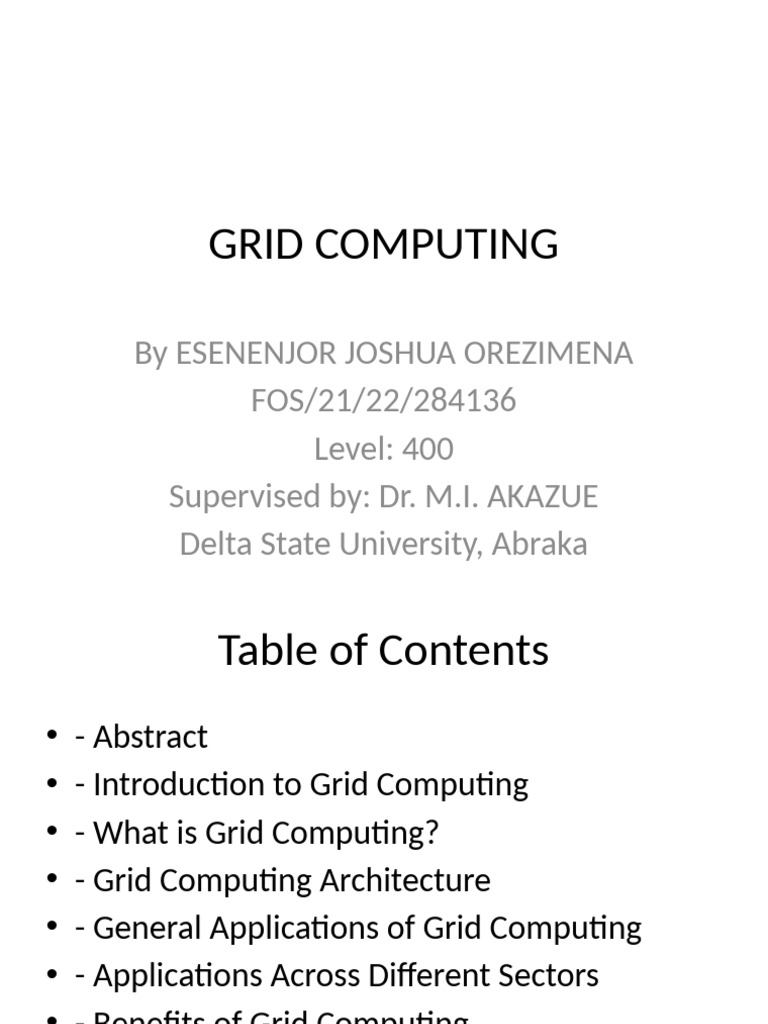 Grid_Computing_Presentation (1) | PDF | Grid Computing | Computing