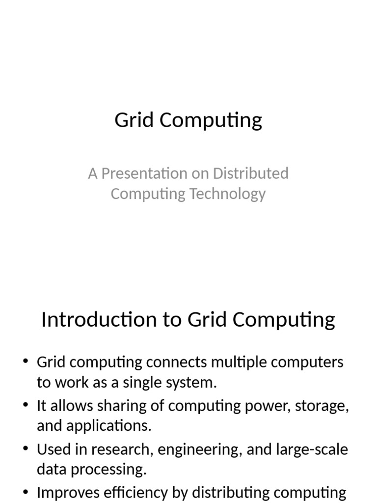 Grid Computing Presentation | PDF