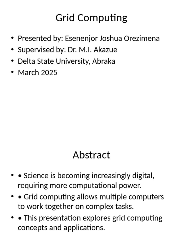 Grid_Computing_Presentation (2) | PDF | Grid Computing | Computing