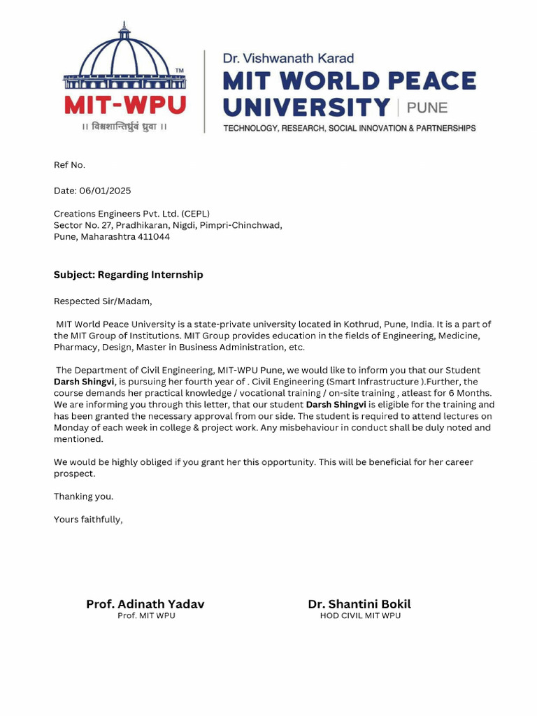 Recommendation Letter Darsh PDF | PDF
