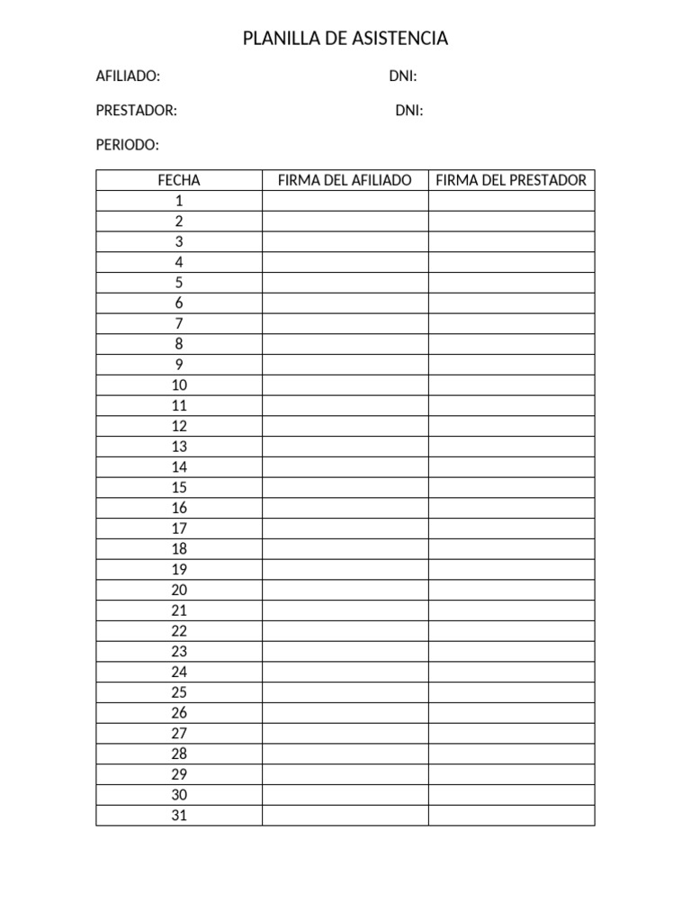 Planilla Iosfa | PDF