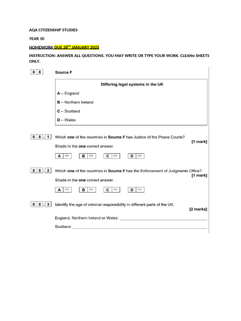 Homework-Criminal VS Civil Law 2 | PDF