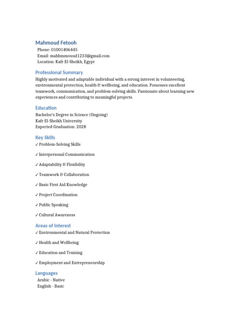 Mahmoud Fetooh CV | PDF