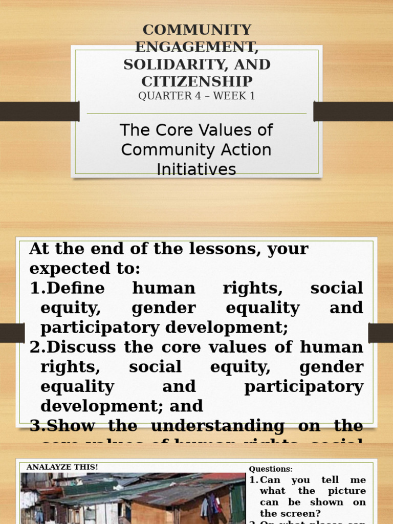 Core Values of Community Action | PDF | Human Rights | Rights