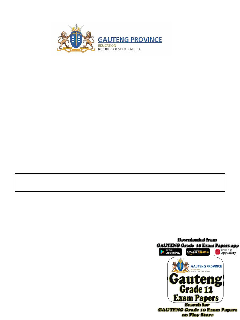 Grade 12 NSC Music P1 (English) 2015 Preparatory Examination Possible ...