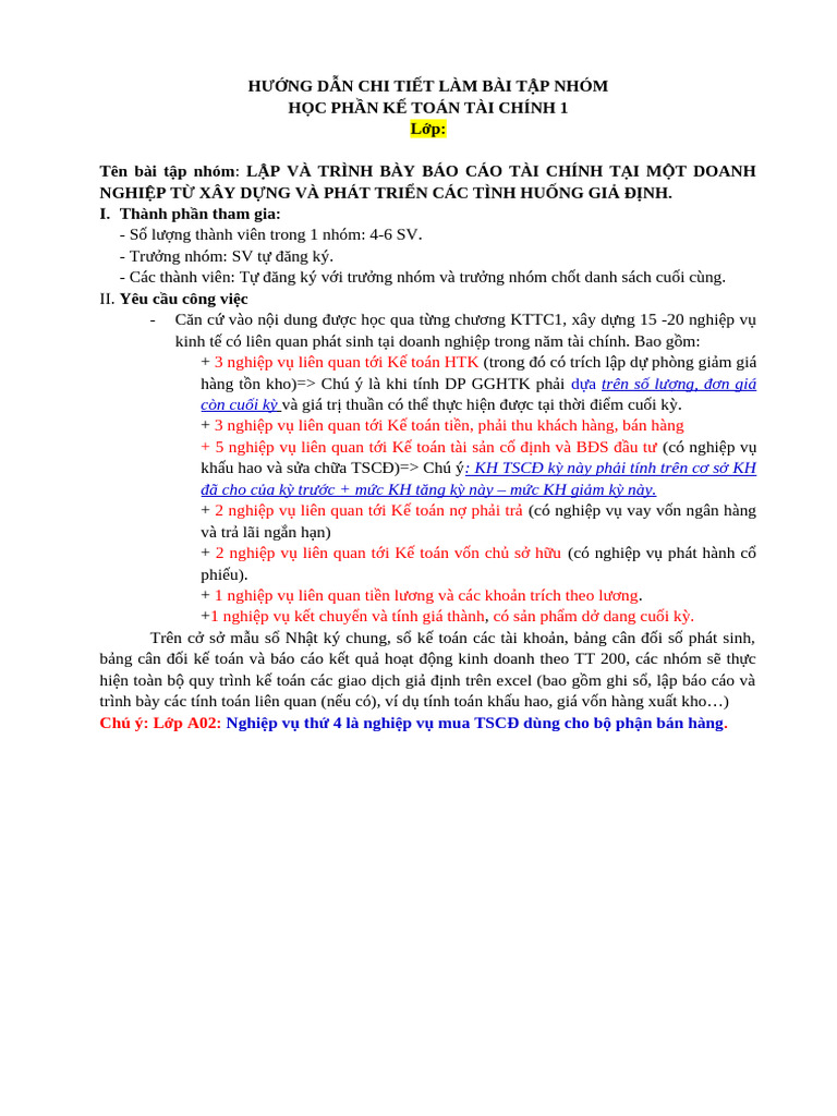 2025-1 - Huong Dan BT Nhom KTTC1-V1 - New | PDF