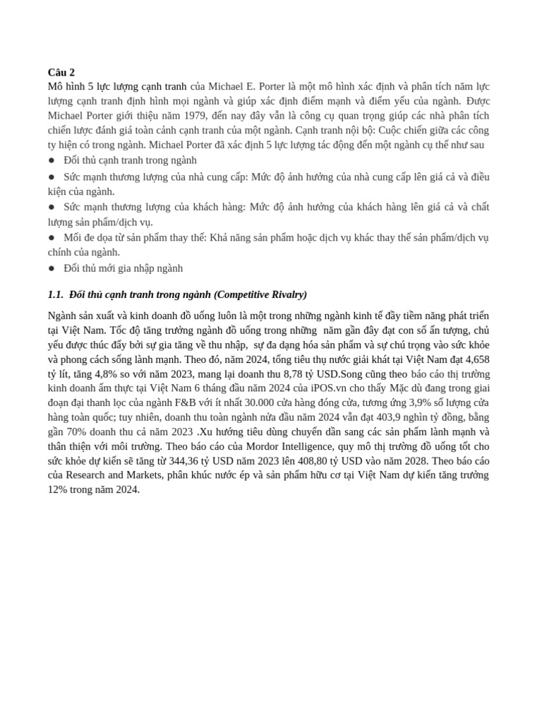 Mô Hình 5 L C Lư NG C NH Tranh C A Michael E | PDF