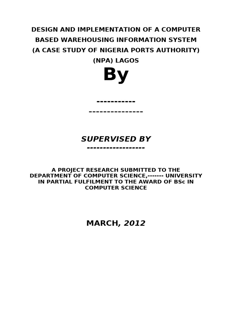 Design and Implementation of A Computer Based Warehousing Information System4a7d0358 d695 45bd ...