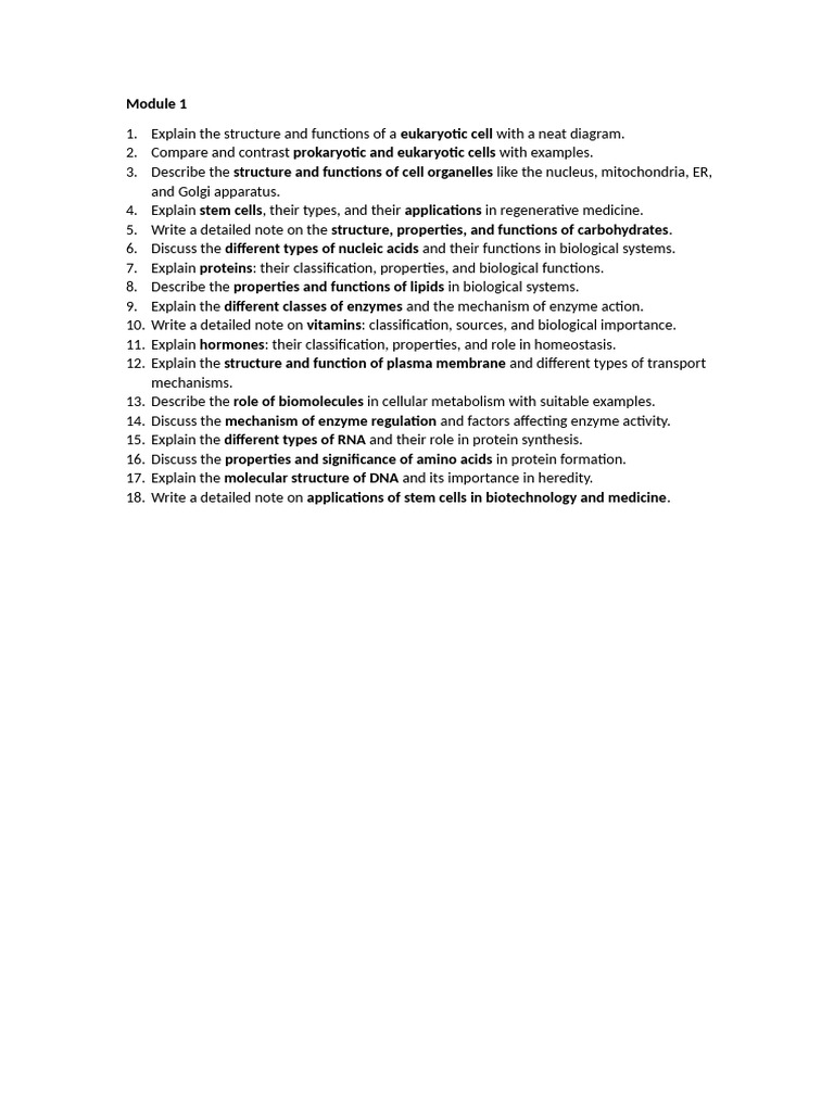 Module 1 Question Bank | PDF