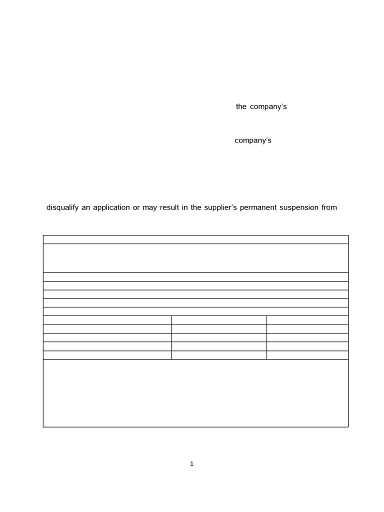 Model She Evaluation Questionnaire For Supplier Assessments | PDF ...