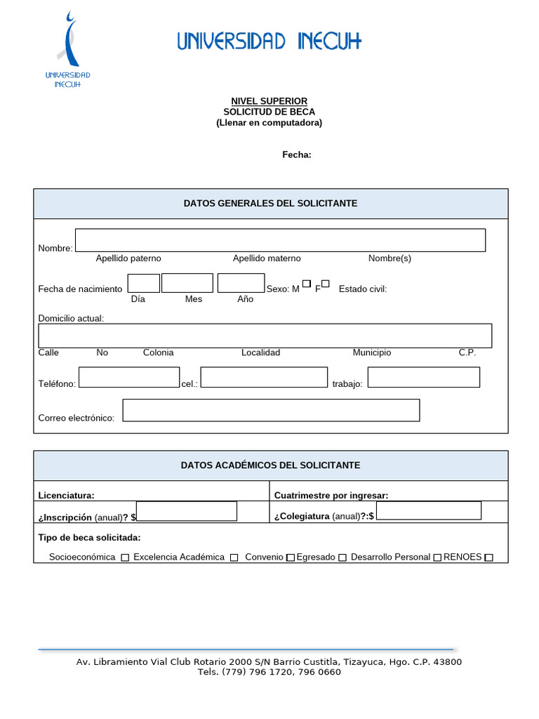 Solicitud de Beca | PDF