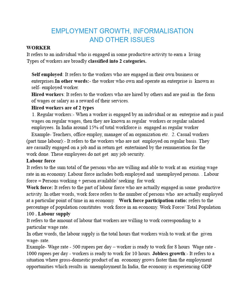 Casualisation and Informalisation Trends | PDF | Unemployment | Workforce