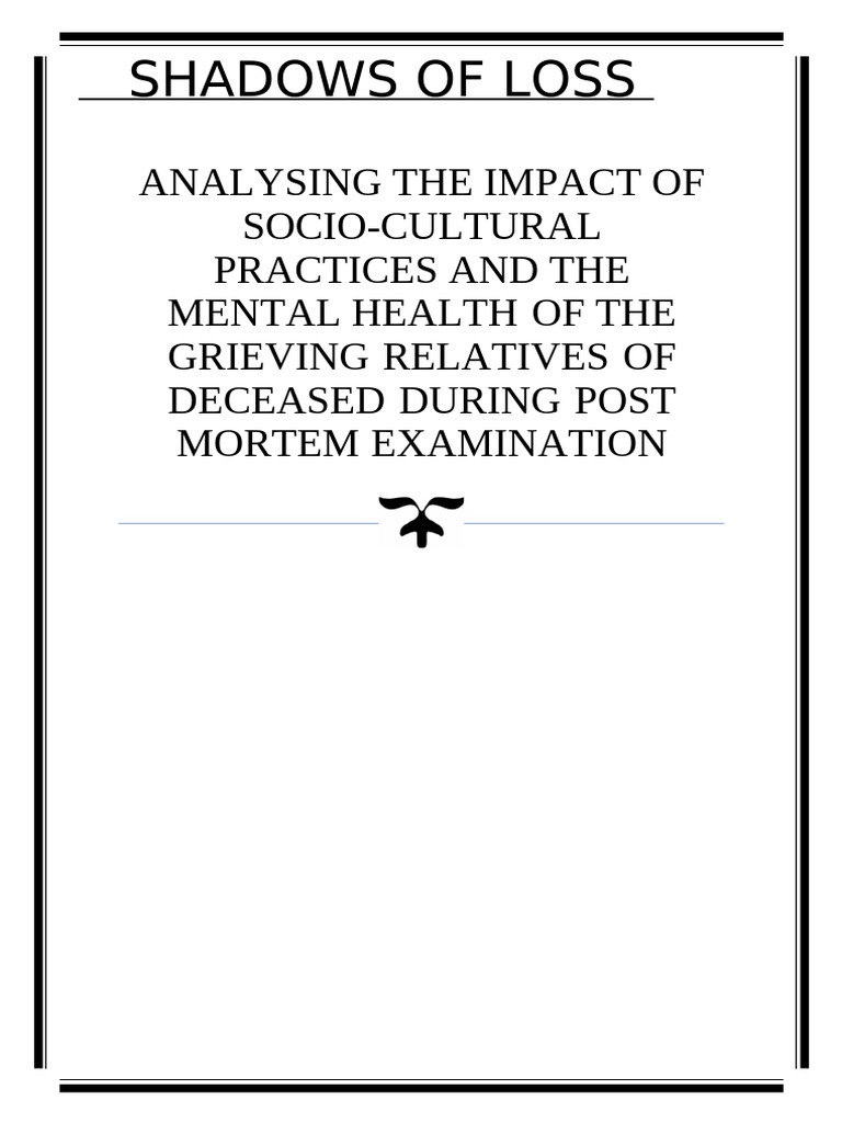 Forensic Elective Project- Batch A-1 (1) (1) | PDF | Grief ...