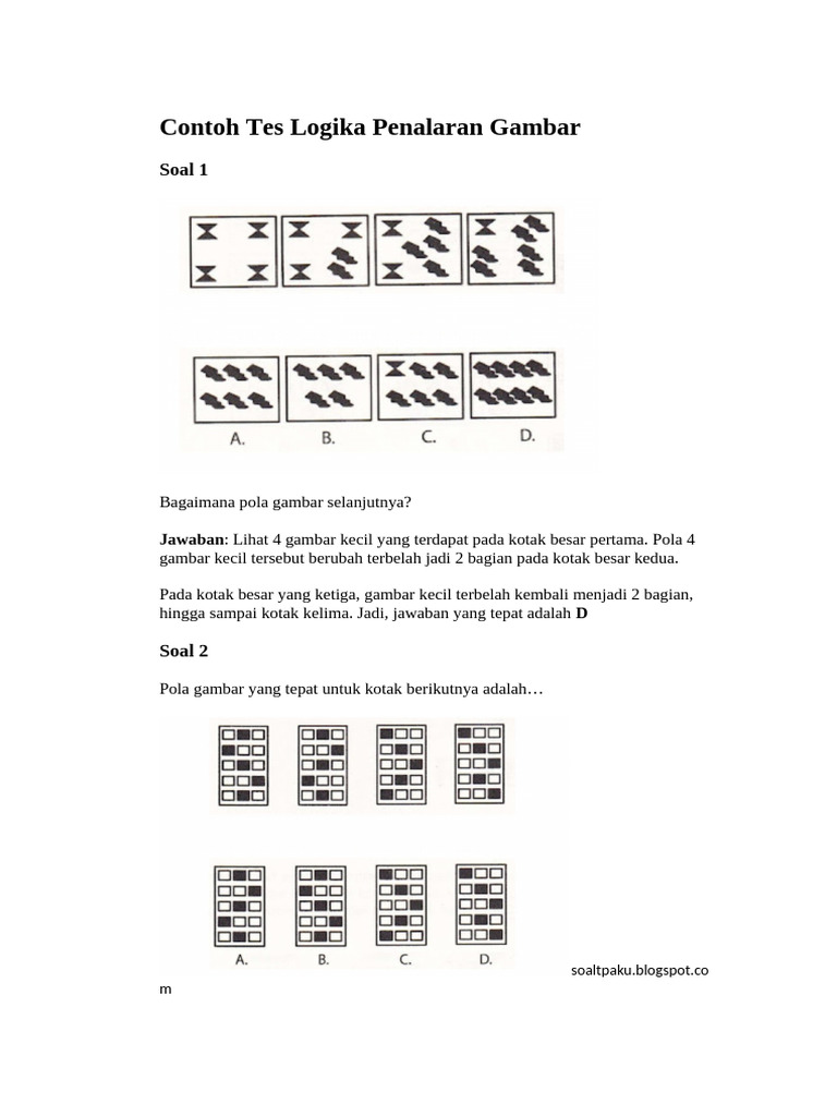 Contoh Tes Logika Penalaran Gambar | PDF