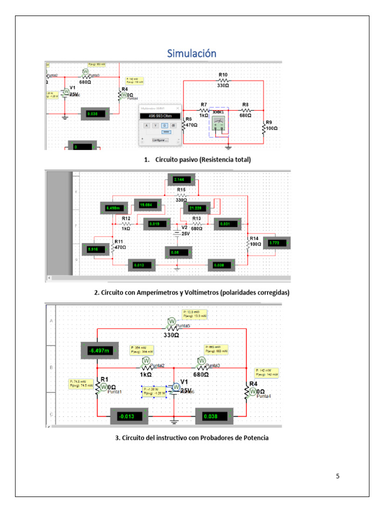 Simulación de Circuitos Eléctricos | PDF