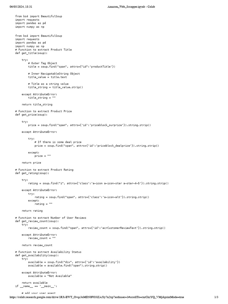 Amazon - Web - Scrapper - Ipynb - Colab | PDF | Play Station | Video Game Hardware