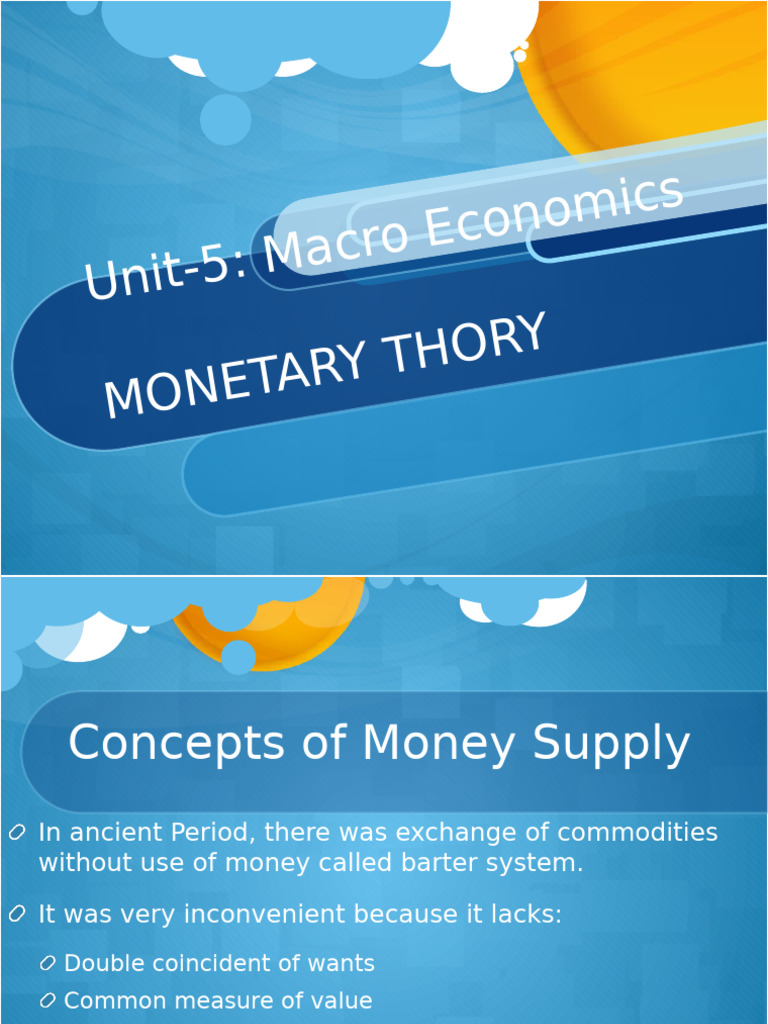 Macro Ch-5 Monetary Theory | PDF | Money Supply | Money