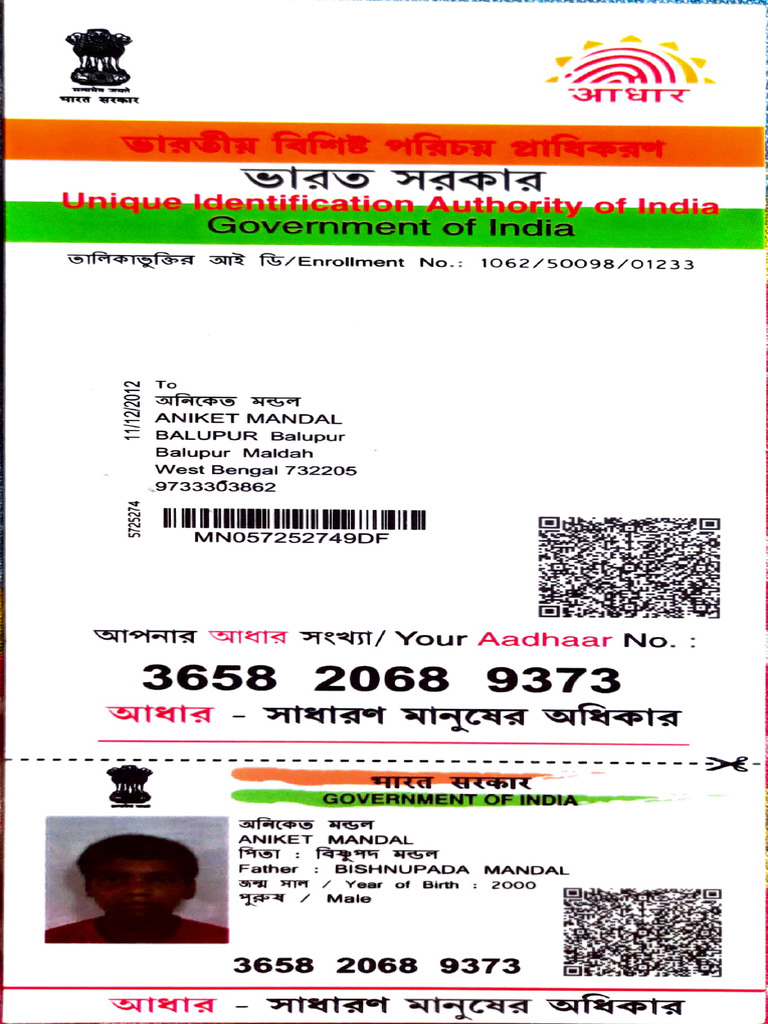 Aadhar Card F Adobe Scan 23 Nov 2021 | PDF