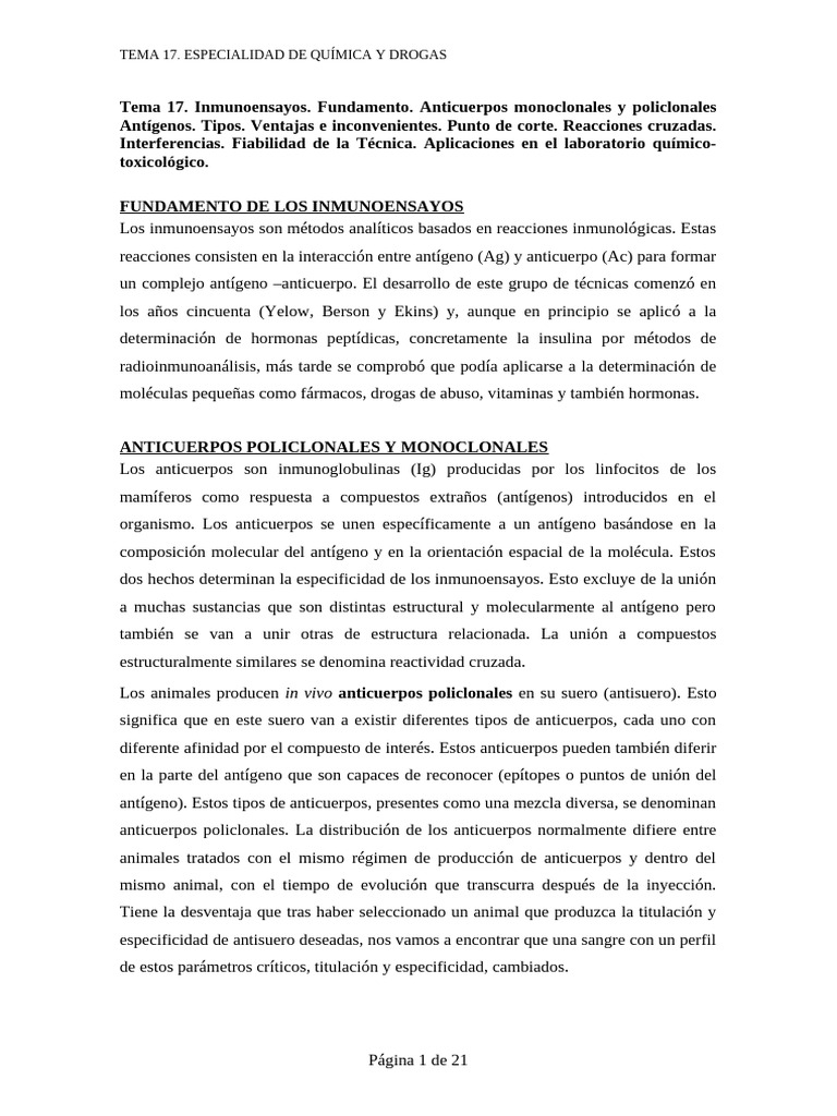 Inmunoensayos: Fundamentos y Tipos | PDF | Anticuerpo | Anticuerpo ...