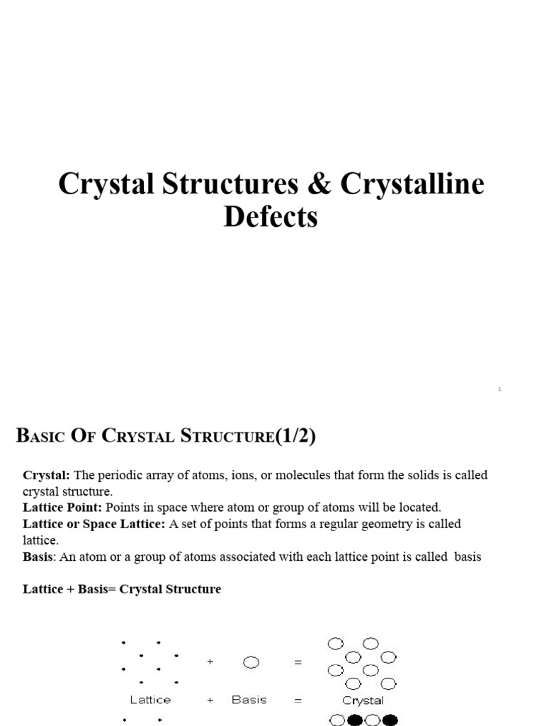 Crystal Structures and Defects Explained | PDF | Crystal Structure | Dislocation