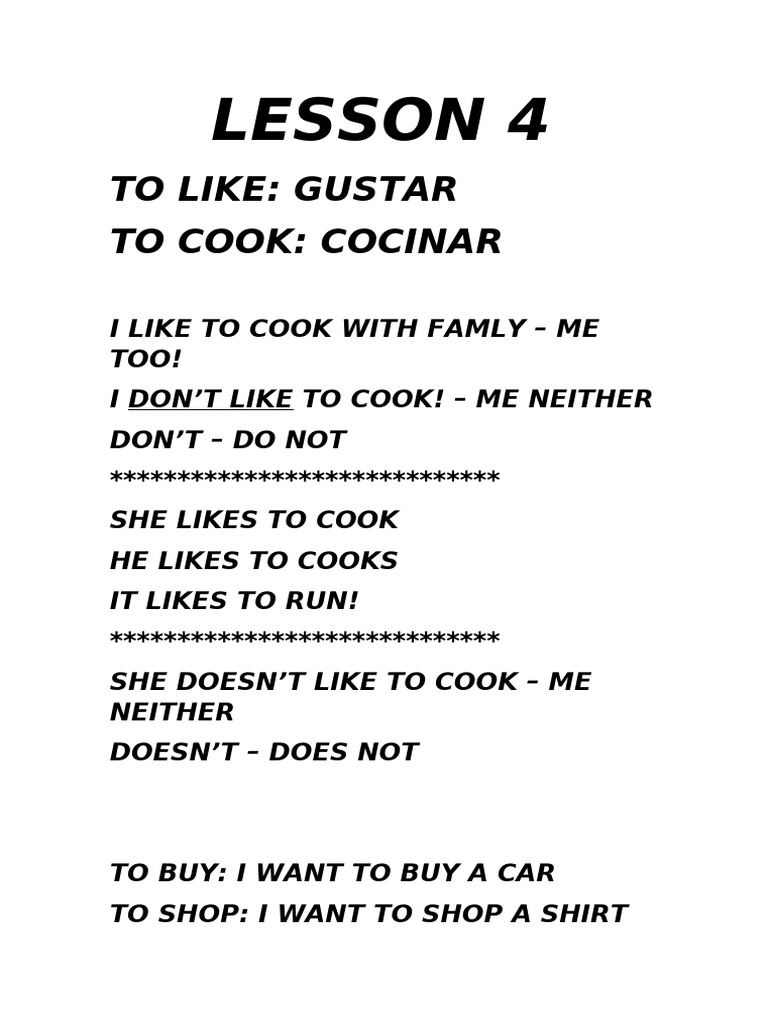 Spanish Cooking and Shopping Vocabulary | PDF