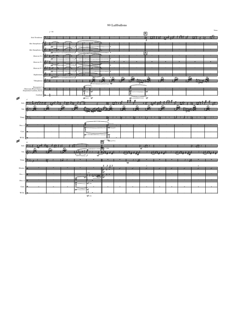 99 Luftballons - Full Score | PDF