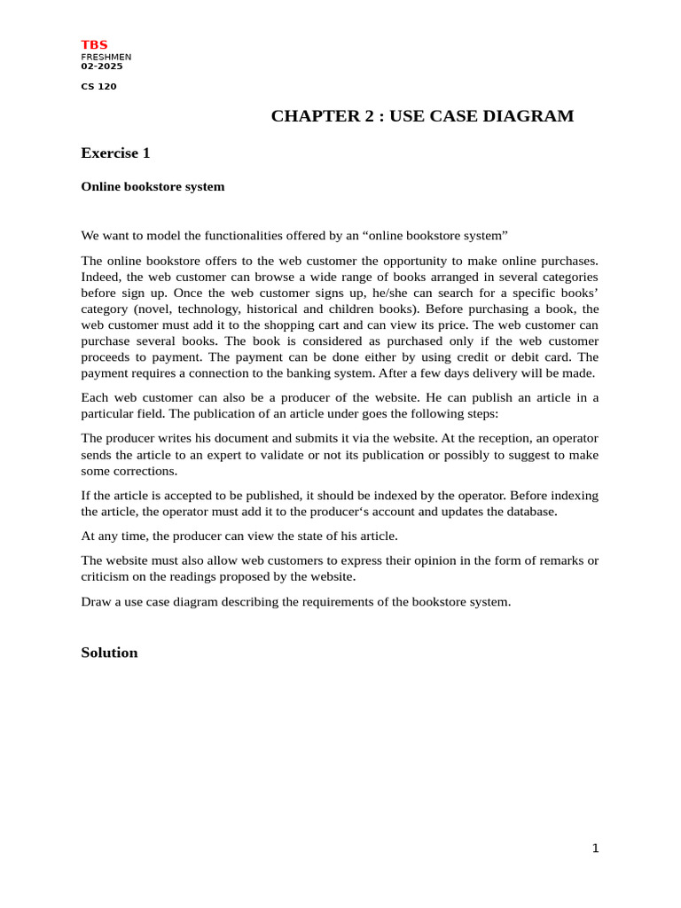 Use Case Diagram Exercises and Solutions | PDF | Online Shopping ...
