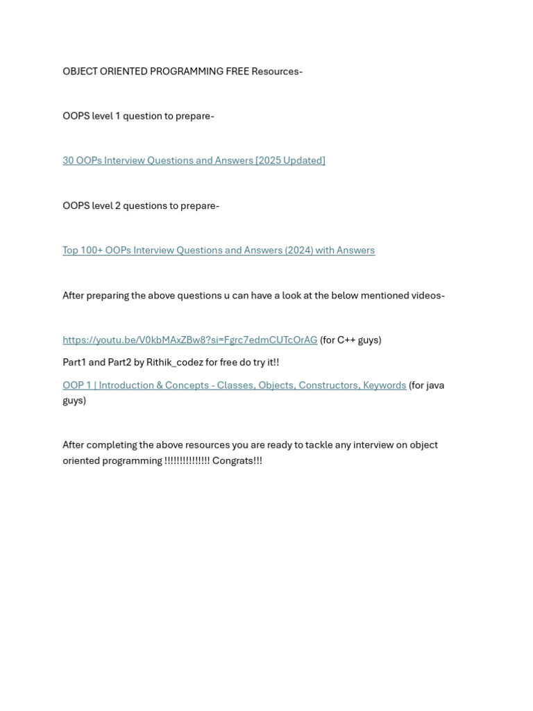 Oops Resources | PDF