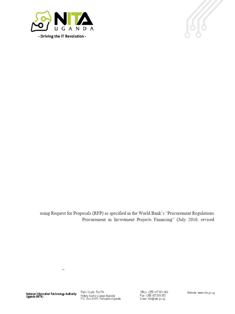 Specific Procurement Notice NITA-U PKI 22-02-2025 | PDF | Banks ...