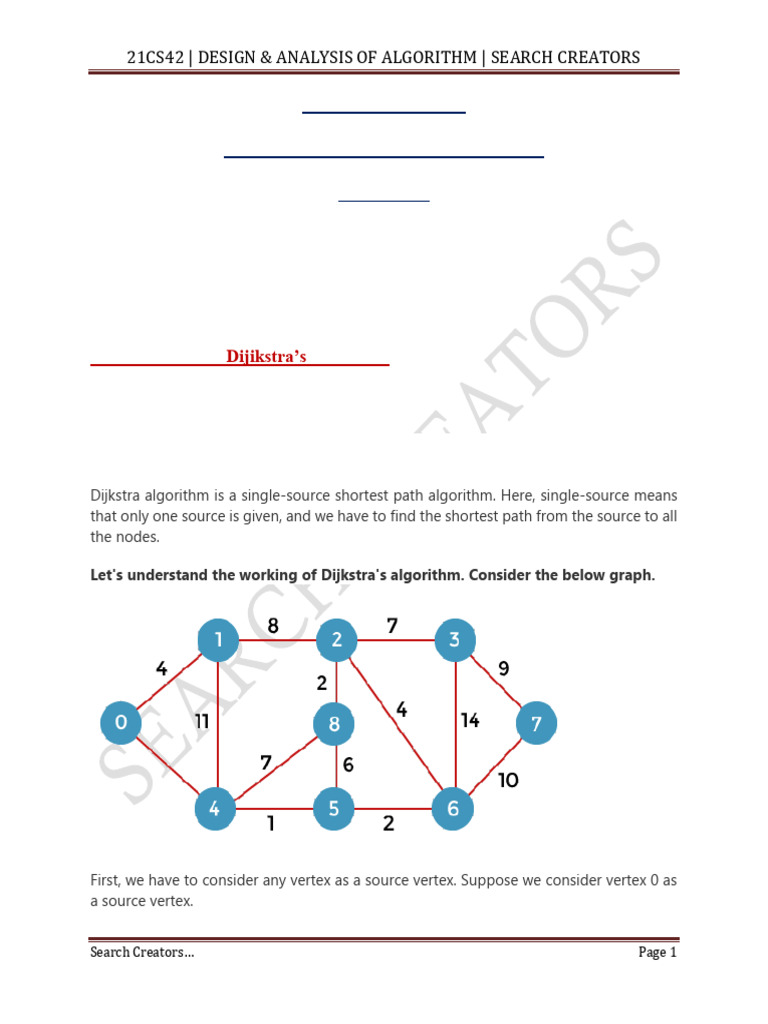 Program-05(DIJKTRA'S ALGORITHM) | PDF | Computational Problems | Algorithms