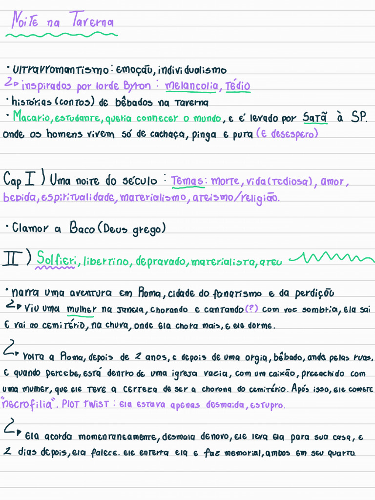 Noite Na Taverna Resumo | PDF