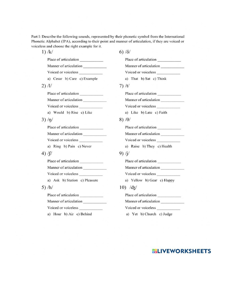 Phonetics Exercises | PDF