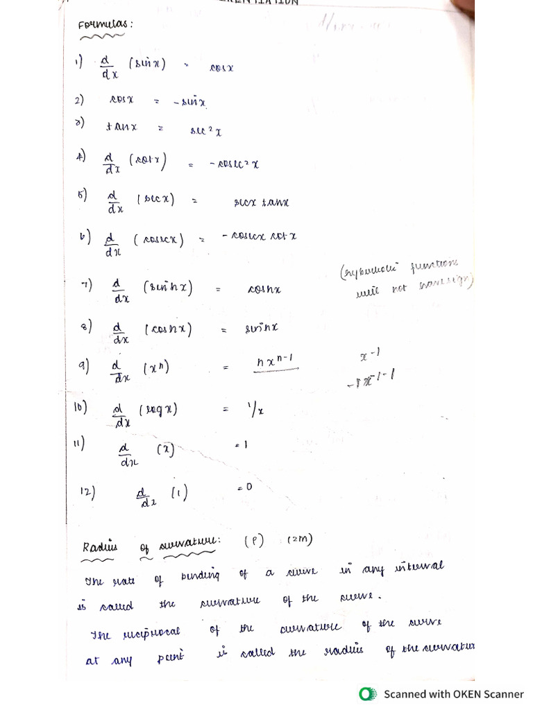 Maths Unit 3 Differentiation | PDF