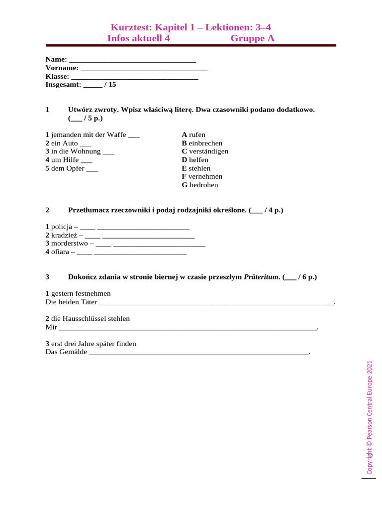 Infos Aktuell 4 Kurztest K1 L3-4 A | PDF