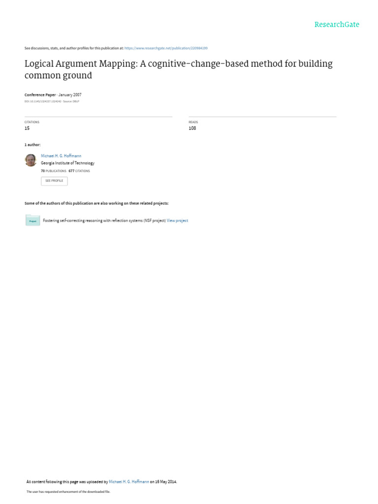 Logical Argument Mapping a Cognitive-change-based | PDF | Http Cookie | World Wide Web