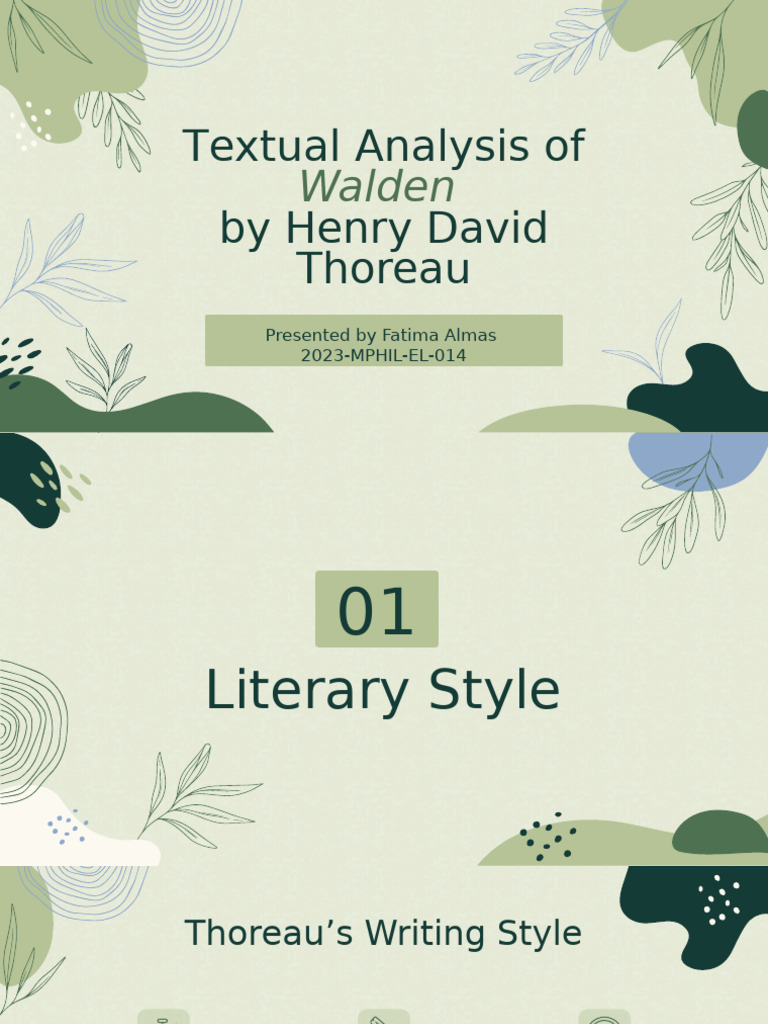 Textual Analysis of Thoreau's Walden | PDF | Walden | Henry David Thoreau