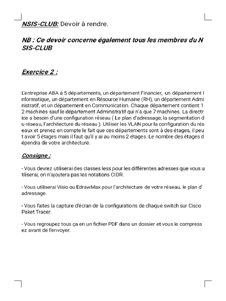 NSIS CLUB Devoir 1 Phoenix | PDF