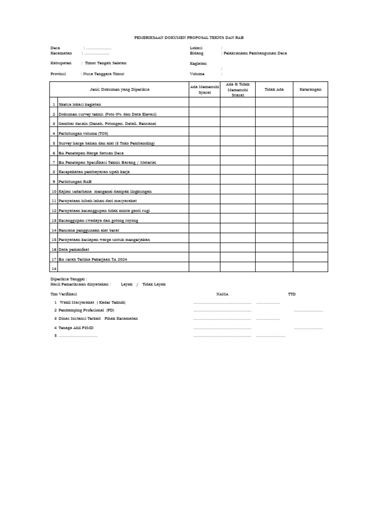 Lampiran Pemeriksaan Disain Dan RAB Kegitan Gedung | PDF
