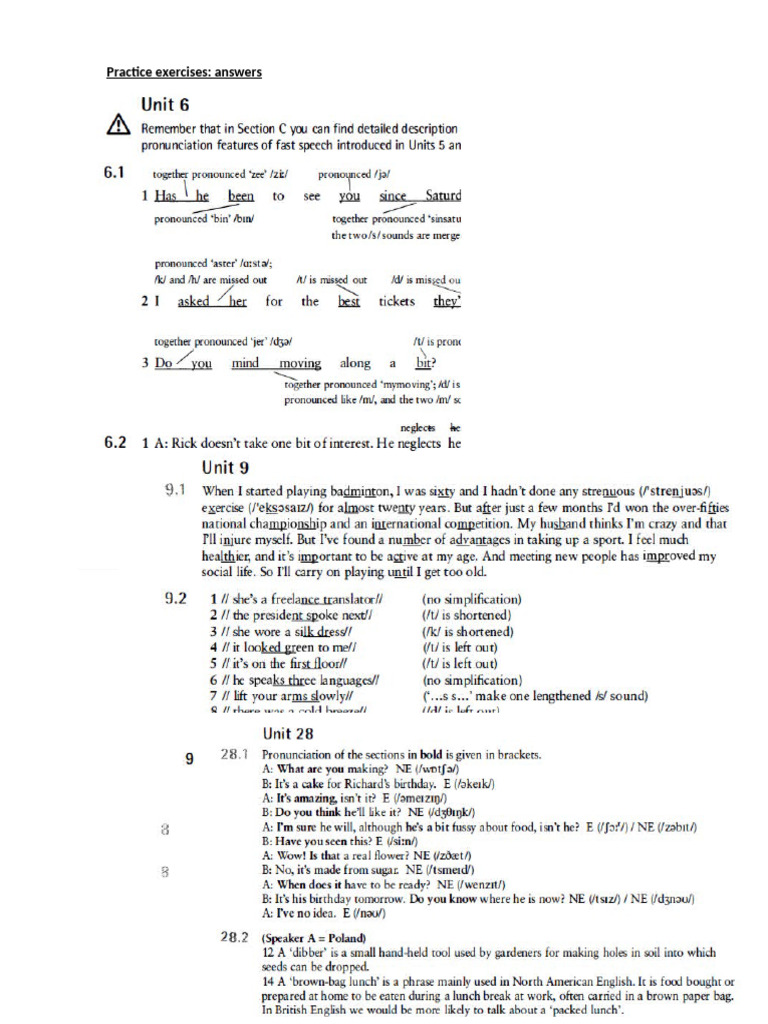 Practice Exercises Answer Key | PDF