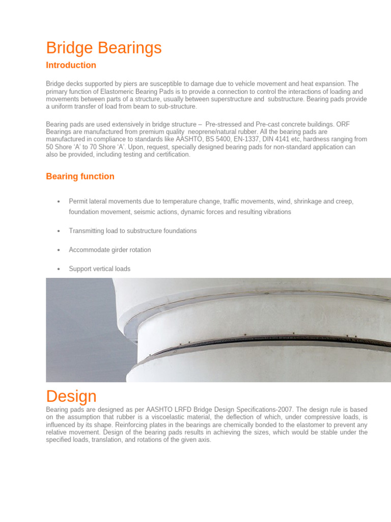 Notes On Bridge Bearings | PDF | Bearing (Mechanical) | Strength Of ...