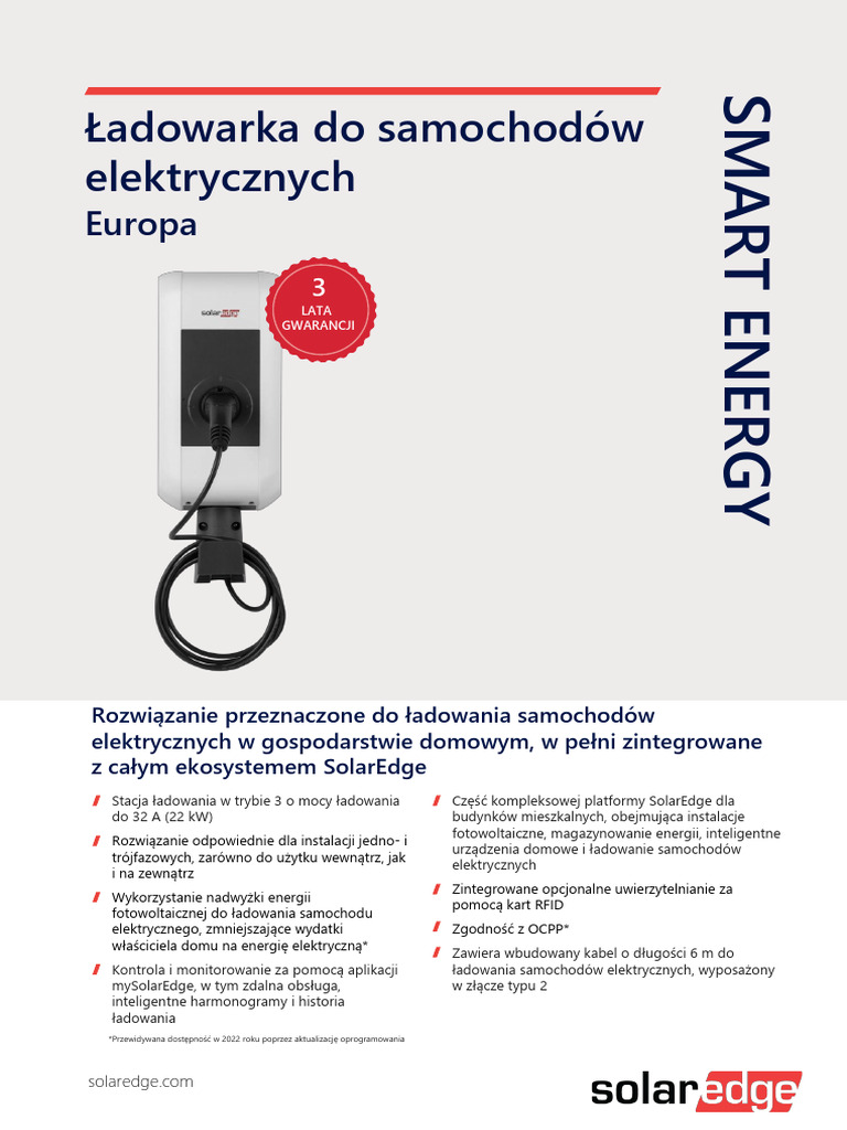 Karta Katalogowa Solaredge Charger | PDF