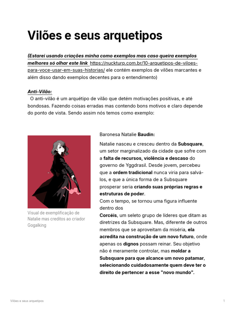 Viles e Seus Arquetipos | PDF | Natureza humana | Arquétipo