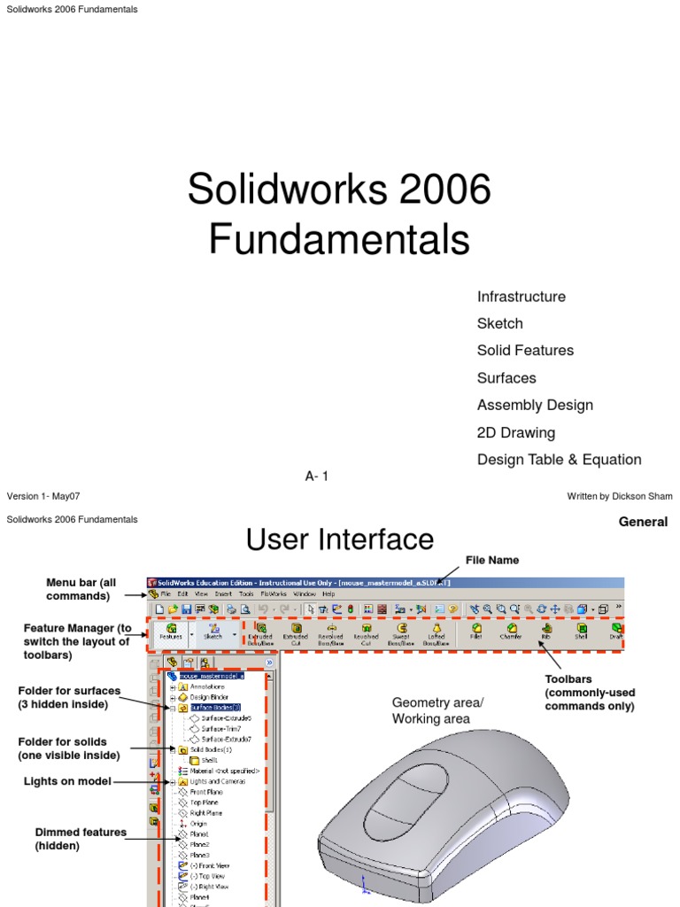 SolidWorks 2006 User Guide | PDF | Tangent | Extrusion