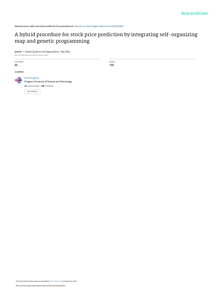 SOM-GP Stock Price Prediction System | PDF | Applied Mathematics