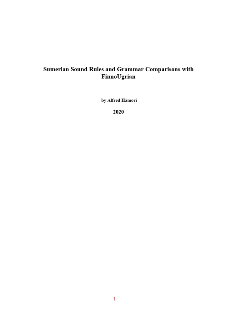 Sumerian Sound Rules and Grammar Compari | PDF | Verb | Word