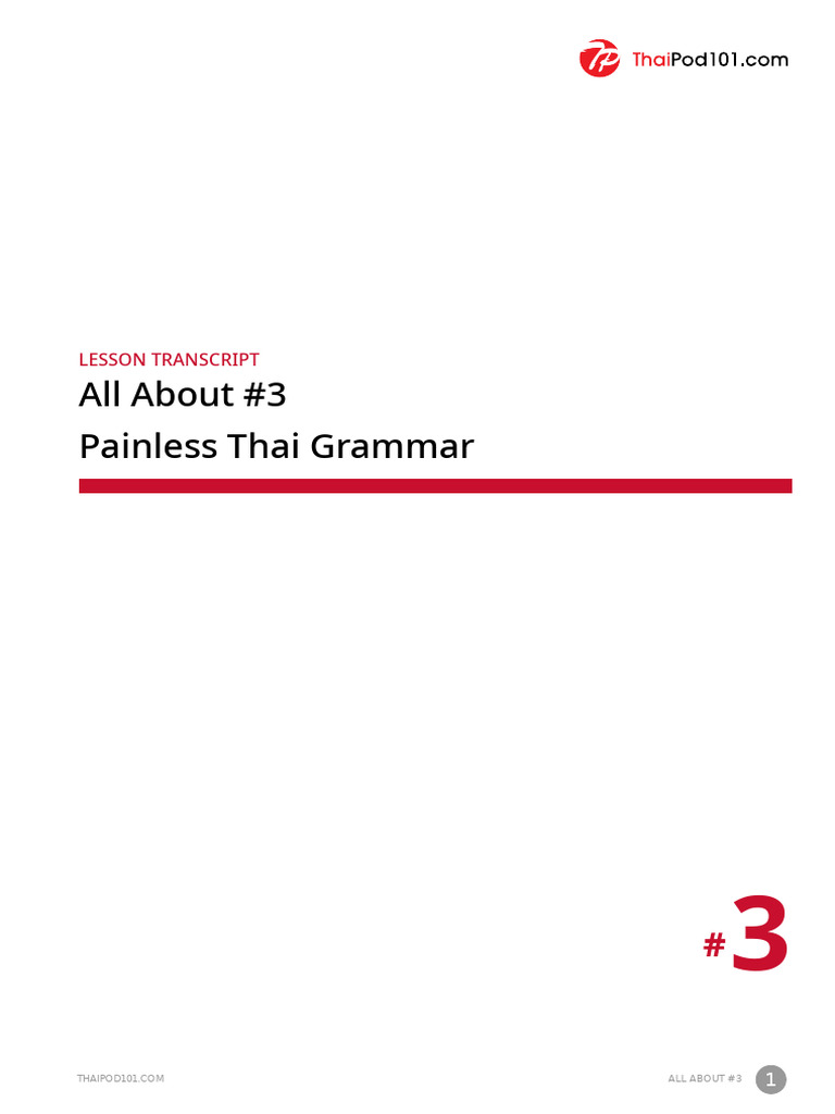 Painless Thai Grammar | PDF | Grammatical Tense | English Language