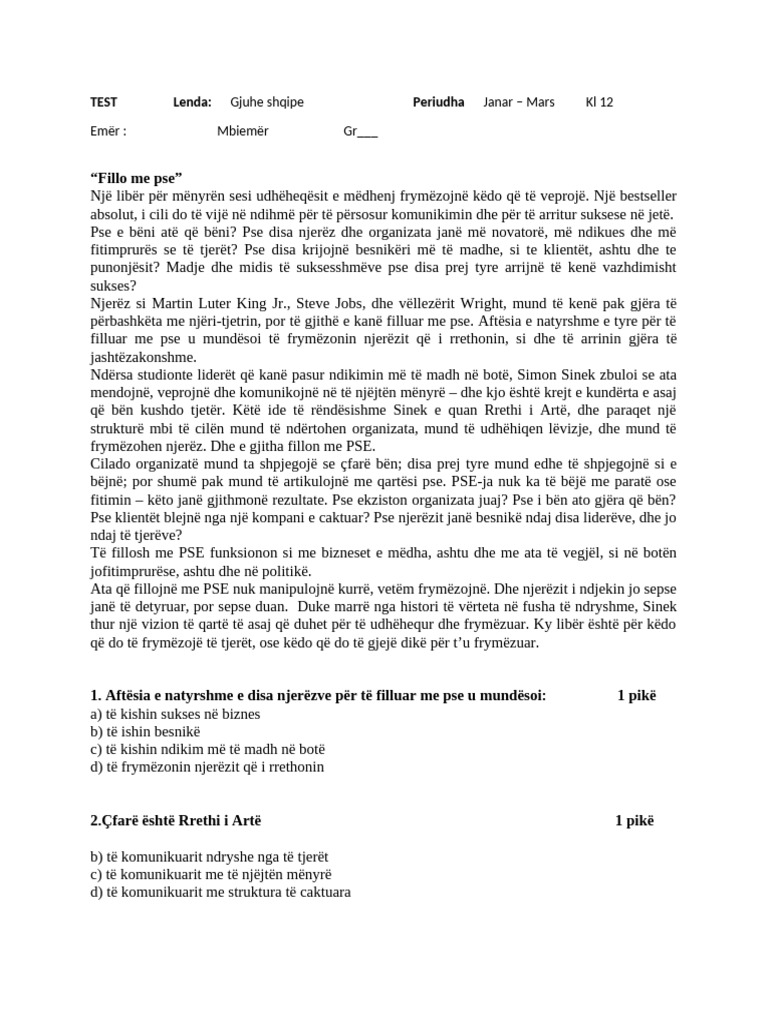 Gjuha Shqipe 2 12 | PDF