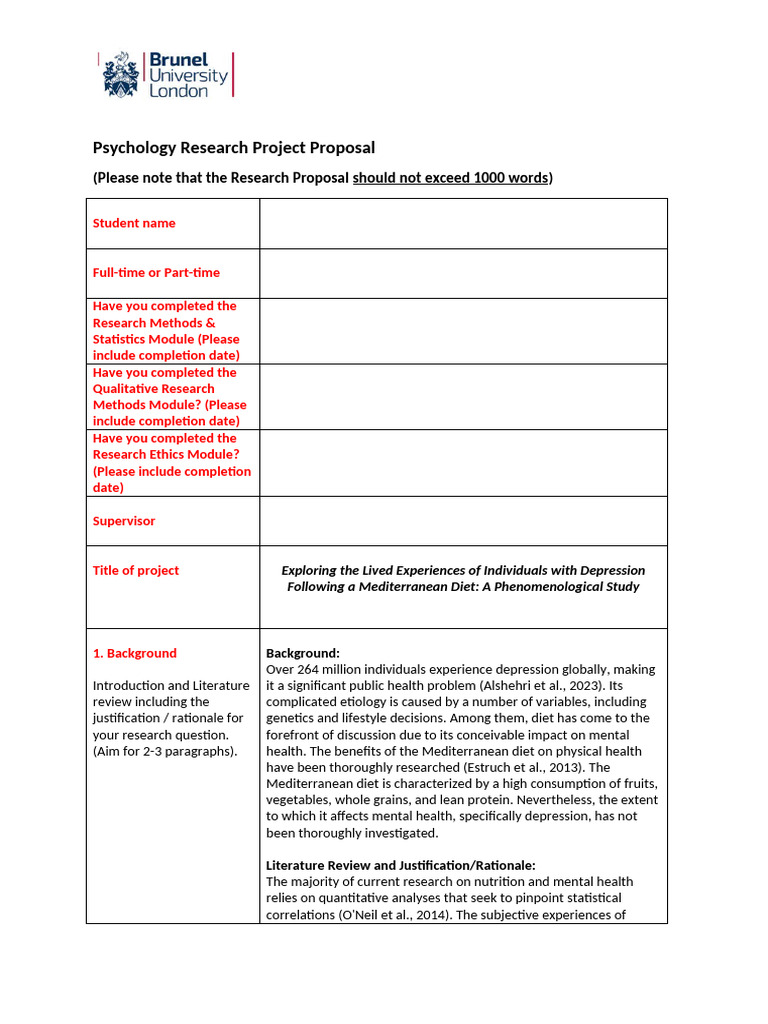 Proposal | PDF | Qualitative Research | Sampling (Statistics)